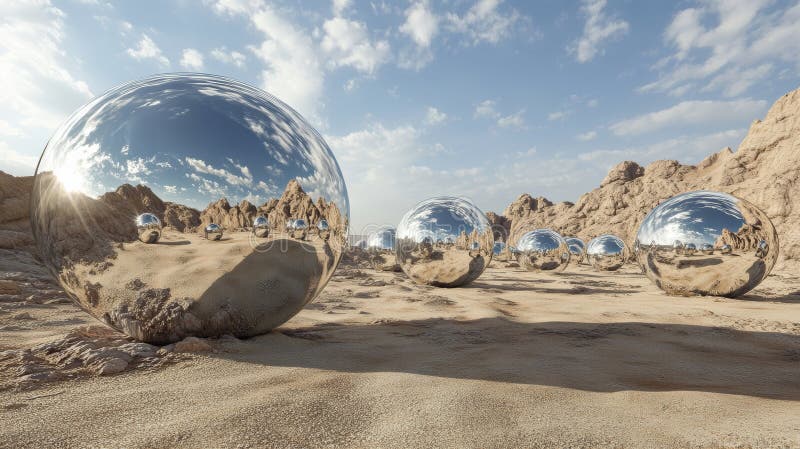 Reflective Spheres Desert Landscape Stock Photos - Free & Royalty-Free ...