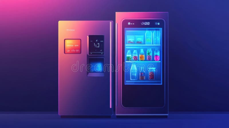 Futuristic Smart Refrigerator Design Featuring Built-in Grocery Order ...