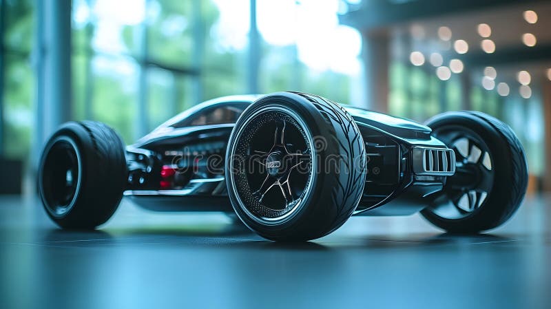 Futuristic Remote-control Car in Indoor Setting with Blurred Background ...