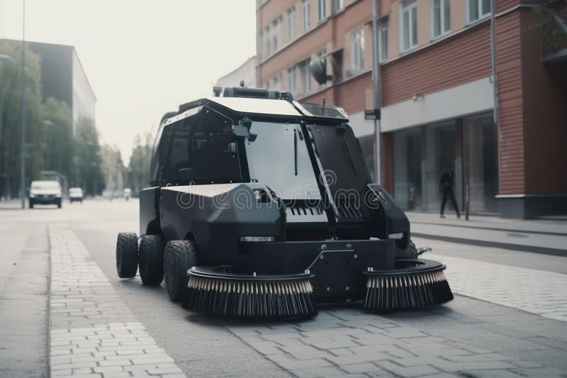 Futuristic Remote Controlled Garbage Collection Machine. Stock ...