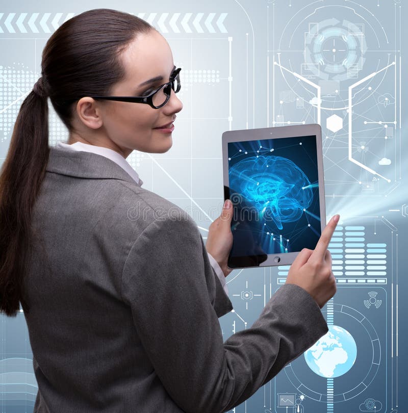 Futuristic Remote Diagnostics Concept with Businesswoman Stock Image ...
