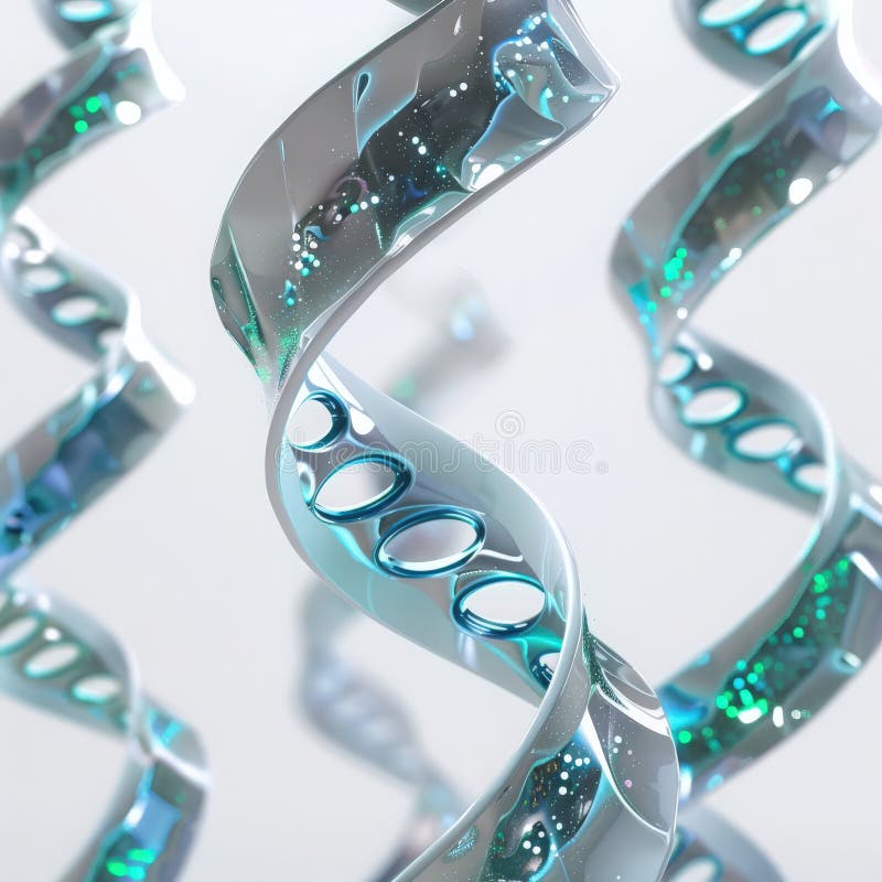 Futuristic Render of a Glowing DNA Structure Stock Illustration ...