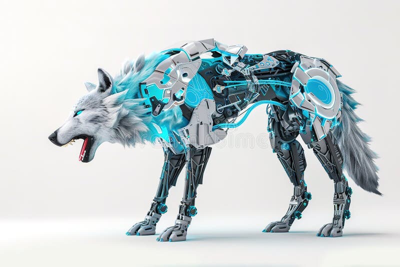 Futuristic Rendering of an Armored Wolf with Robotic Enhancements and ...