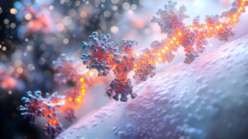 Futuristic Rendering of Bioactive Peptide Chains in Abstract Background ...