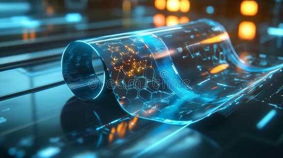 Futuristic Rendering of Graphene Oxide Material on a High-Tech Surface ...