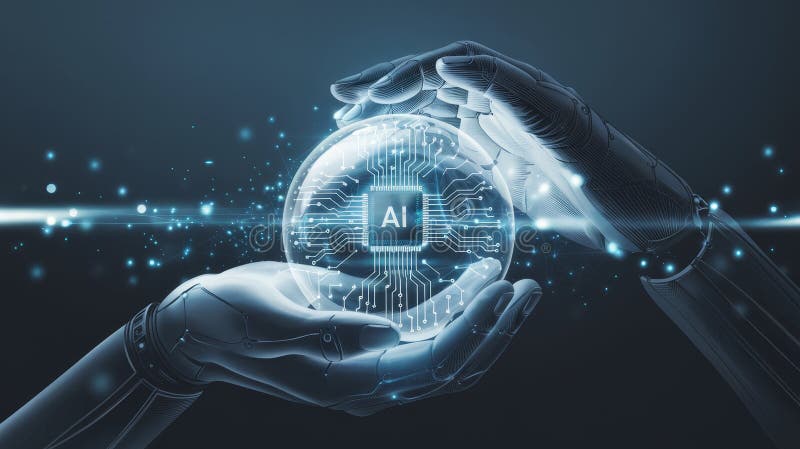 A Futuristic Representation of AI within a Digital Sphere, Showcasing ...