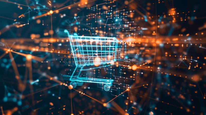 Futuristic Representation of Ai in Retail with a High Tech Shopping ...