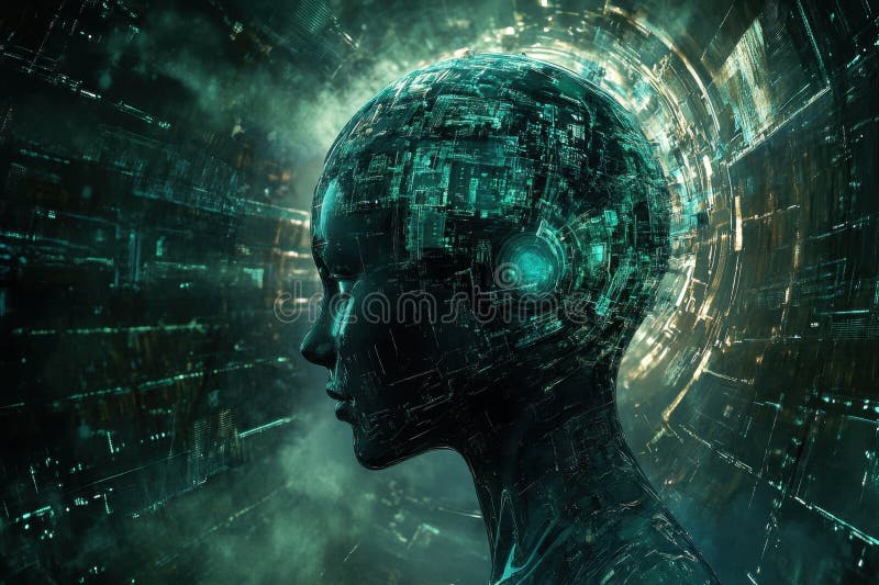 Futuristic Representation of an Artificial Intelligence Entity in a ...