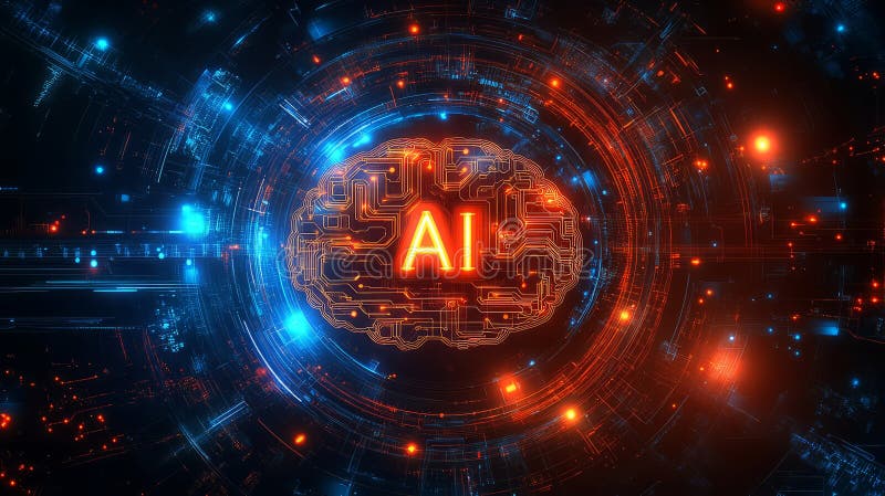 Futuristic Representation of Artificial Intelligence in Vibrant Colors ...