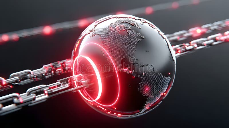 A Futuristic Representation of Connectivity, Showcasing a Glowing Globe ...
