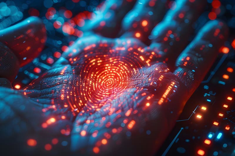 Digital Identity and Security Concept with Futuristic Fingerprint on ...