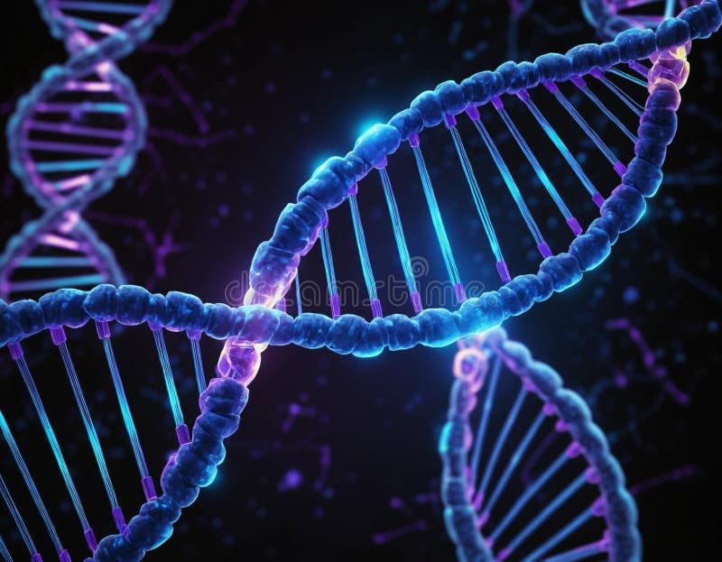 A Futuristic Representation of a DNA Double Helix Intertwined with ...