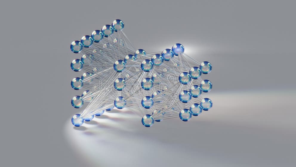 Futuristic Representation of a Neural Network with Hidden Layers Stock ...