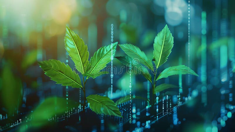 A Futuristic Representation of Technology and Nature, Showing Green ...