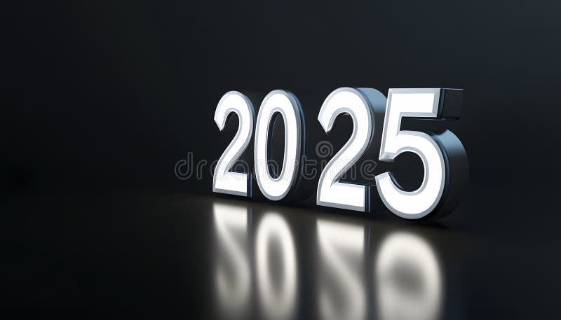 A Futuristic Representation of the Year 2025 with Illuminated Numbers ...