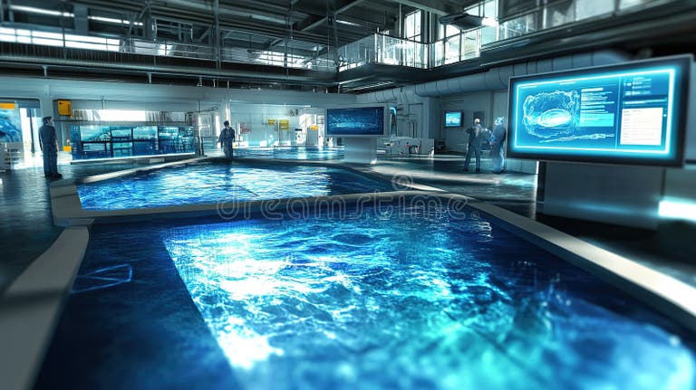 Futuristic Research Facility Featuring Advanced Water Simulation ...