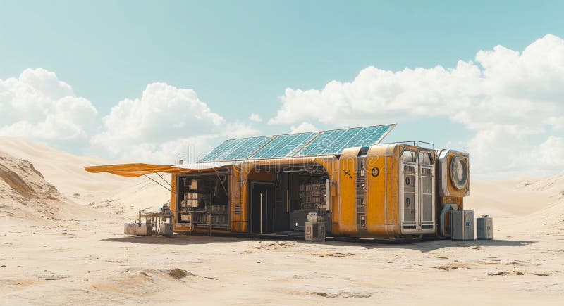 A Futuristic Research Facility Situated in the Desert, Equipped with ...