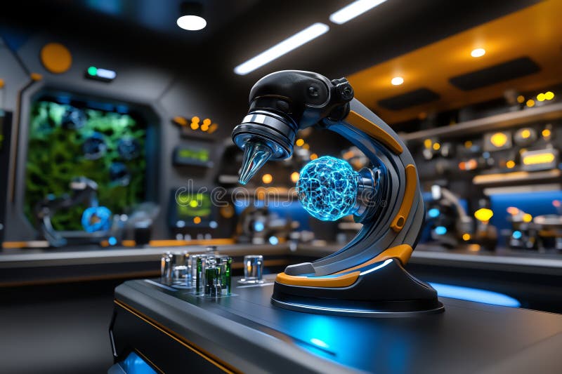 Futuristic Research Lab with Advanced Technology and Holographic ...