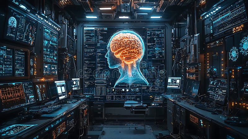 Futuristic Research Lab Showcasing AI in Medical Research, Featuring ...