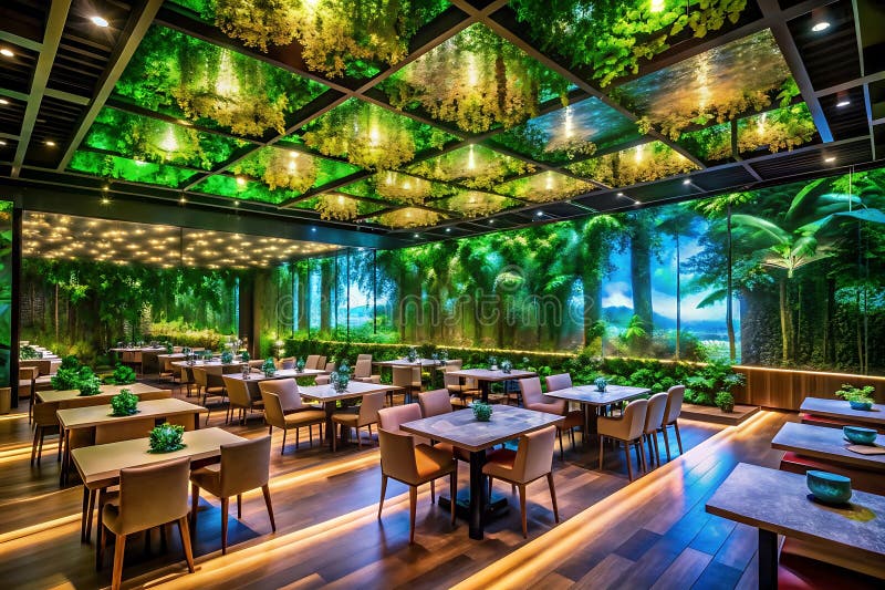 The Futuristic Restaurant Features a Rainforest-inspired Design Idea ...