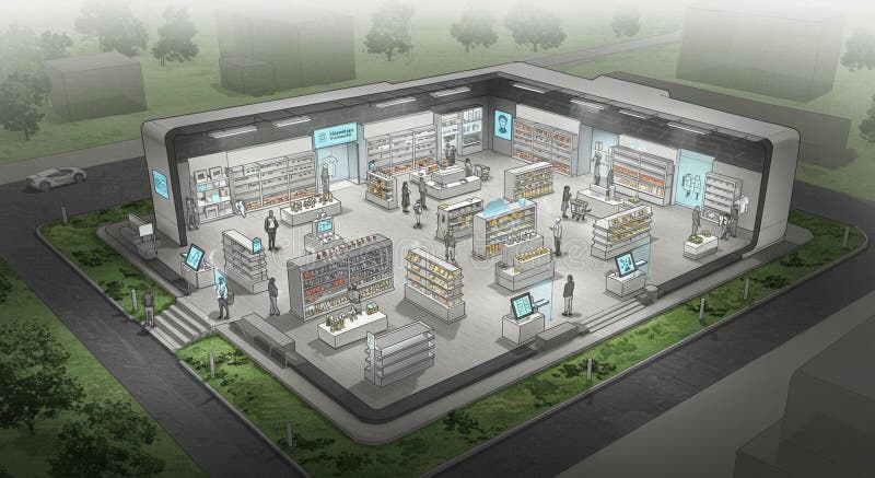 Futuristic Retail Store Design Stock Illustrations – 6,247 Futuristic ...