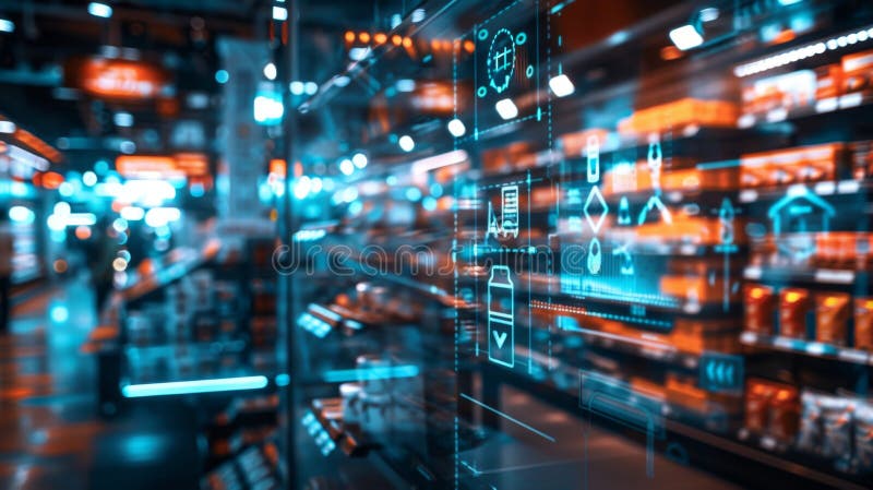 Futuristic Retail Technology Display, Generative AI Stock Image - Image ...