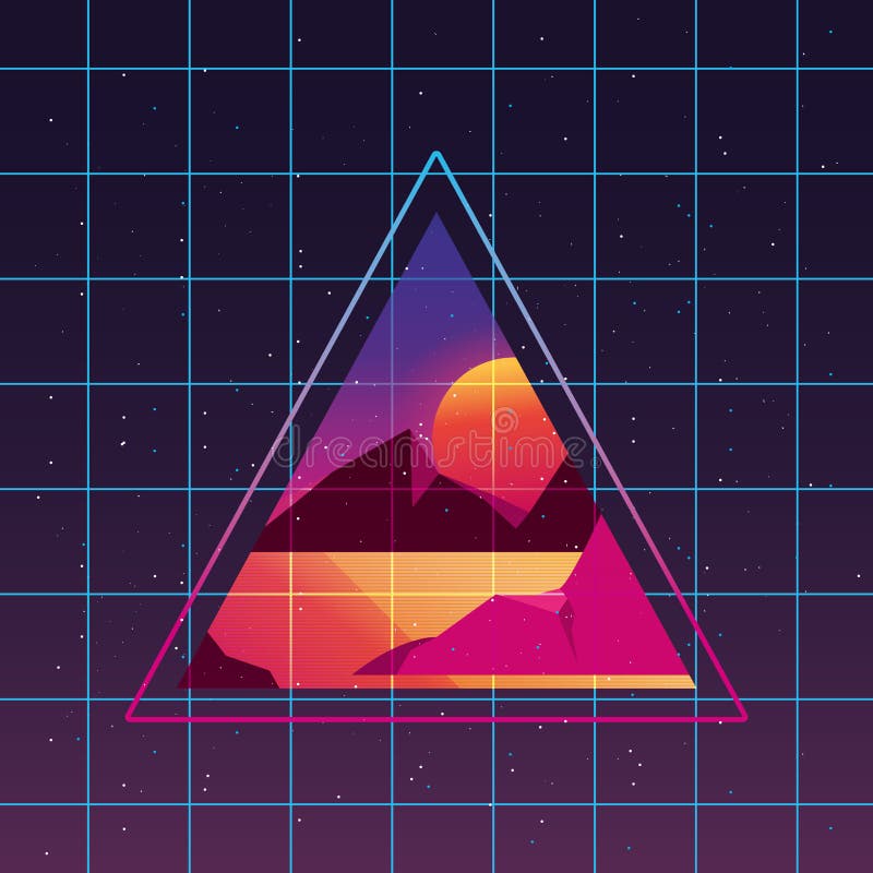 Futuristic and Retrowave Design Stock Vector - Illustration of ...