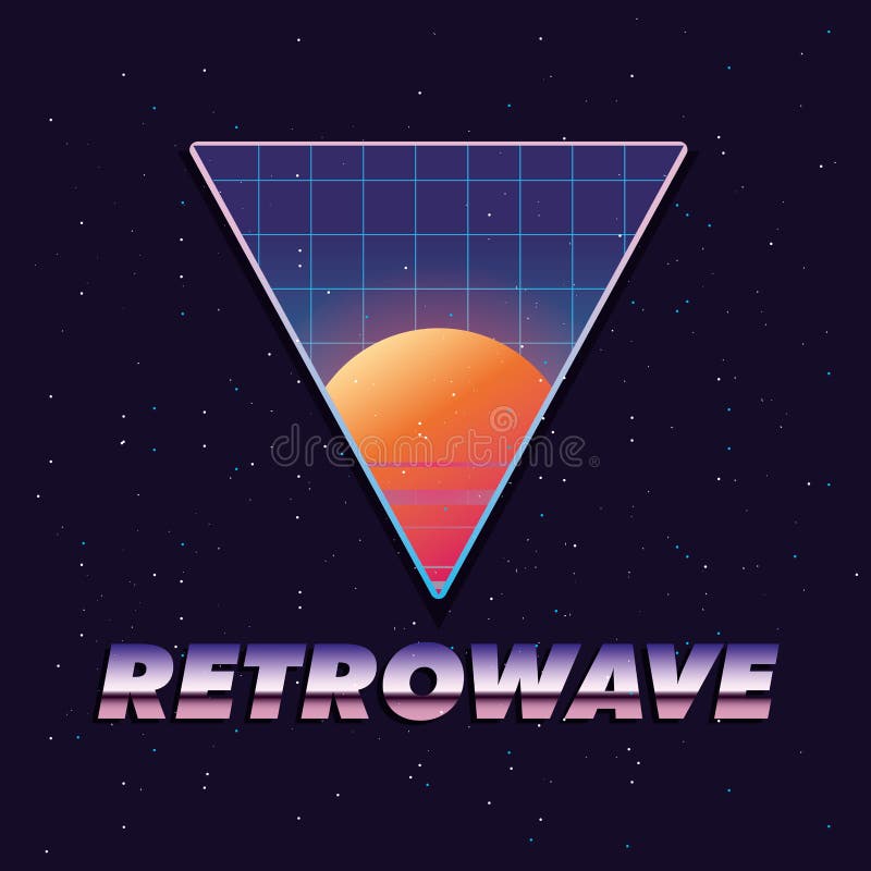 Futuristic and Retrowave Design Stock Vector - Illustration of hipster ...