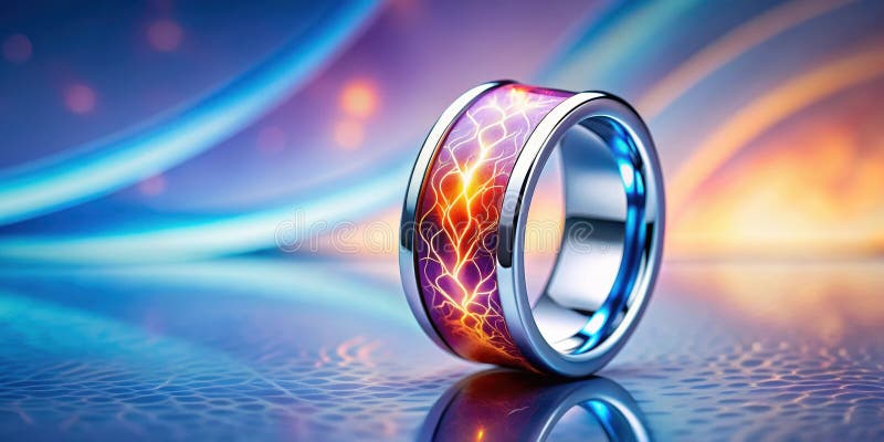 Futuristic Ring Design with Embedded Energy Display, Reflecting on a ...