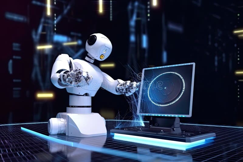 Futuristic Robot with Advanced Artificial Intelligence Capabilities is ...