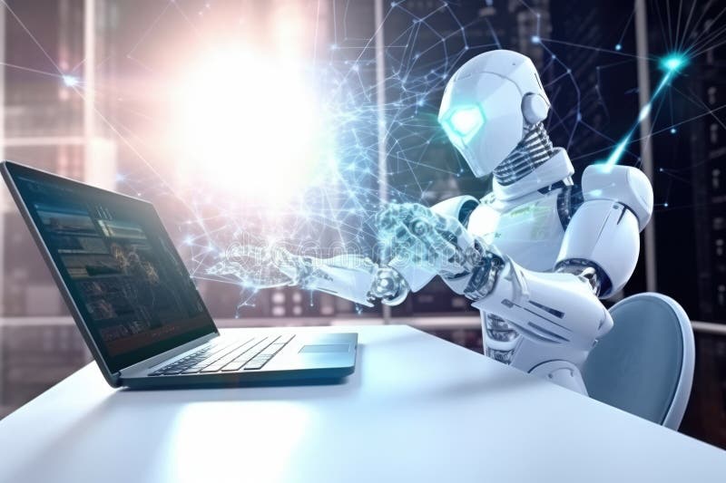 Futuristic Robot with Advanced Artificial Intelligence Capabilities is ...