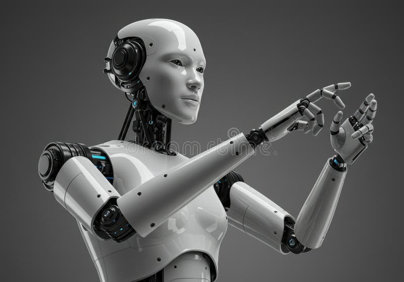 Futuristic Robot with Advanced Technology in a Neutral Background Stock ...