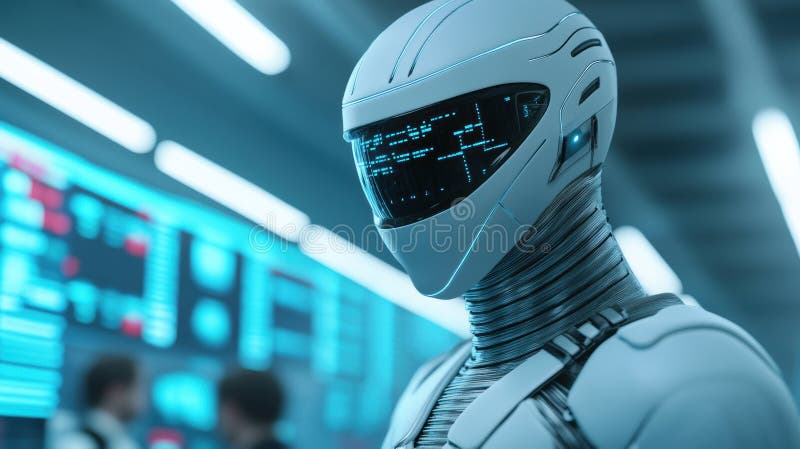 Futuristic Humanoid Robot Analyzing Data High Tech Environment Stock Photos - Free & Royalty ...