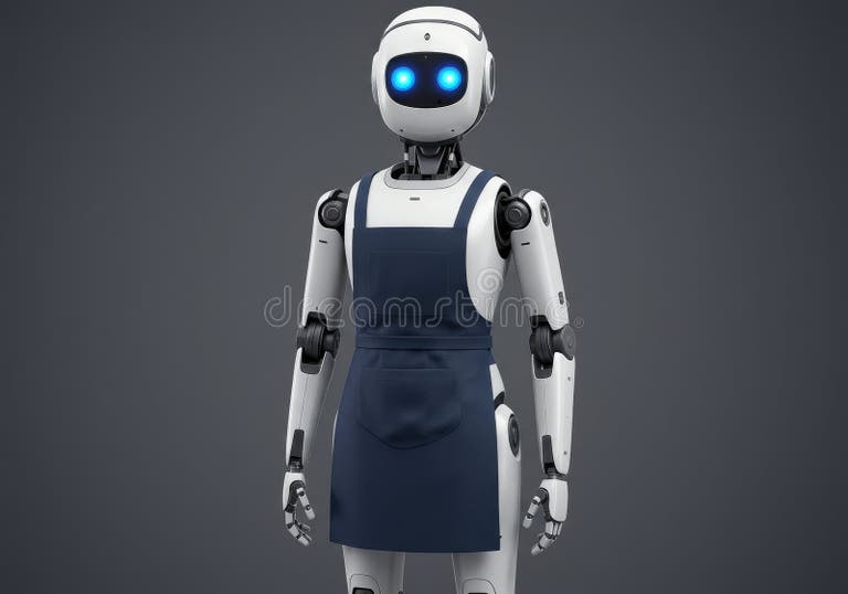 Futuristic Robot in Apron Showcasing Ai and Robotics in Modern ...