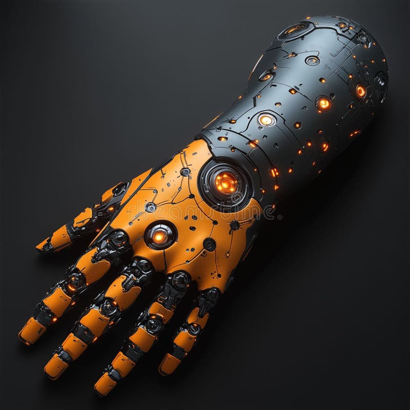 Futuristic Robot Arm Display in Detail Stock Image - Image of robot ...