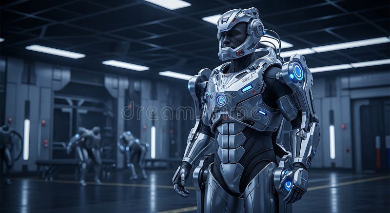 AI-Generated Futuristic Robot Stock Image - Image of advanced, game ...