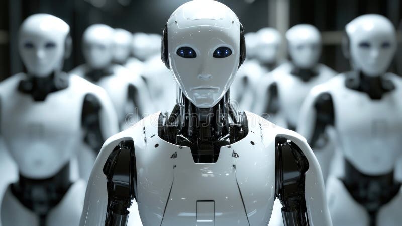 Futuristic robot army stock illustration. Illustration of progress ...