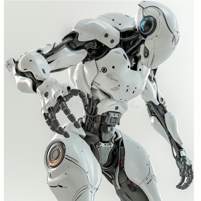 Futuristic Robot with Articulated Limbs a Close-up Visualization of a ...