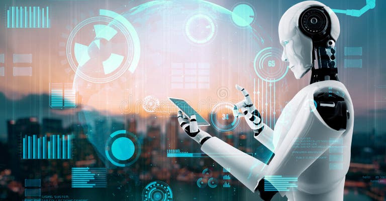 Futuristic Robot Artificial Intelligence Huminoid AI for Industrial ...