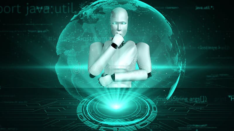 Futuristic Robot Artificial Intelligence Huminoid AI Programming Coding ...