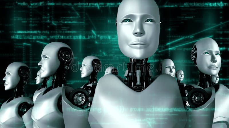 Futuristic Robot Artificial Intelligence Huminoid AI Programming Coding ...