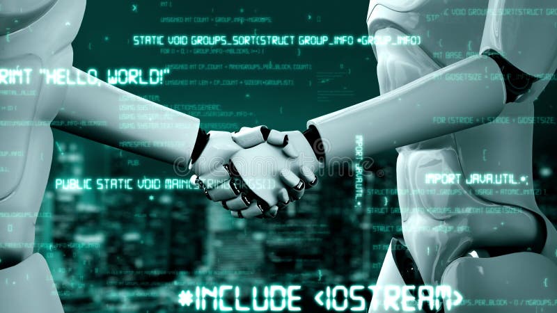 Futuristic Robot Artificial Intelligence Huminoid AI Programming Coding ...