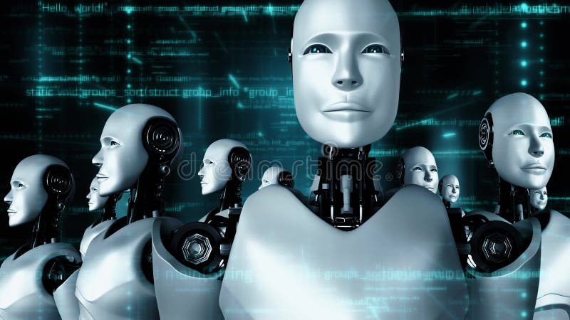 Futuristic Robot Artificial Intelligence Huminoid AI Programming Coding Stock Footage - Video of ...