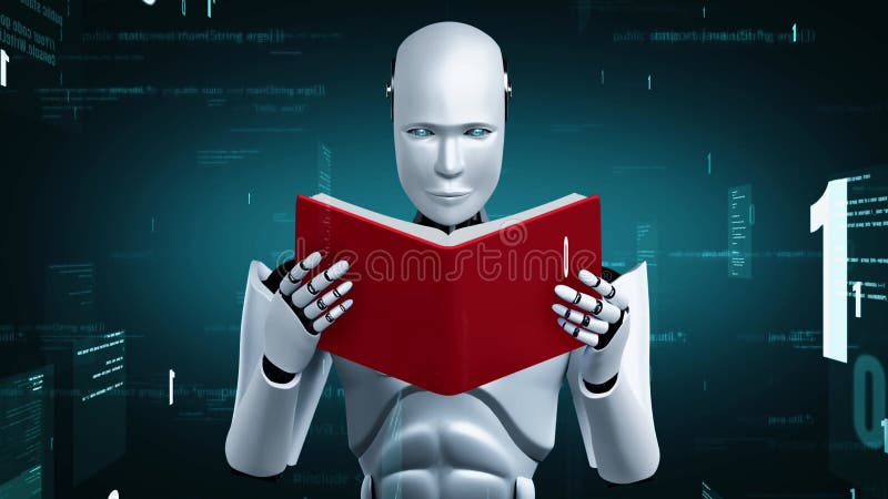 Futuristic Robot Working in High-Tech Laboratory with Advanced Machinery Concept of Artificial ...