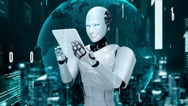 Futuristic Robot Artificial Intelligence Huminoid AI Programming Coding ...