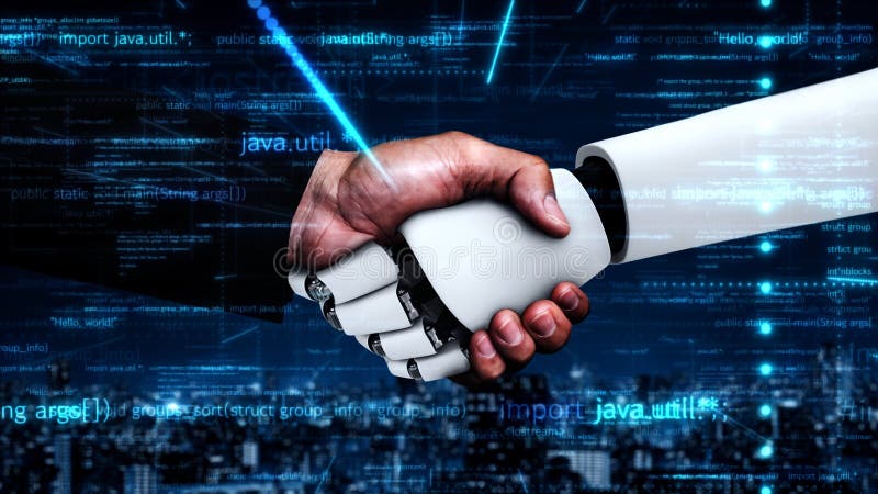 Futuristic Robot Artificial Intelligence Huminoid Ai Programming Coding Stock Image Image Of