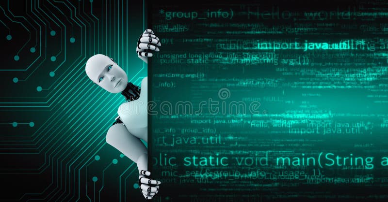 Futuristic Robot Artificial Intelligence Huminoid AI Programming Coding ...