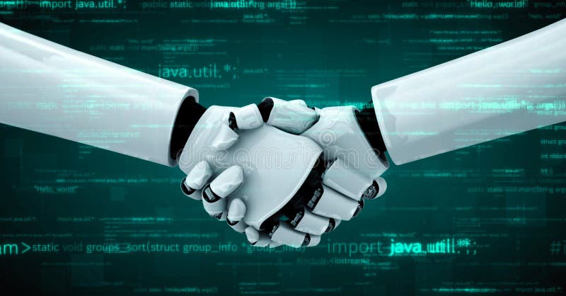 Futuristic Robot Artificial Intelligence Huminoid AI Programming Coding Stock Photo - Image of ...