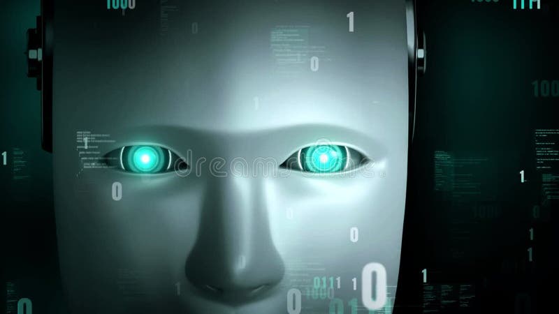 Futuristic Robot Artificial Intelligence Huminoid AI Programming Coding Stock Video - Video of ...