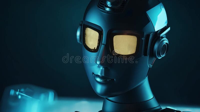 Futuristic Robot Awakens with Electrifying Visual Effects and Glowing ...